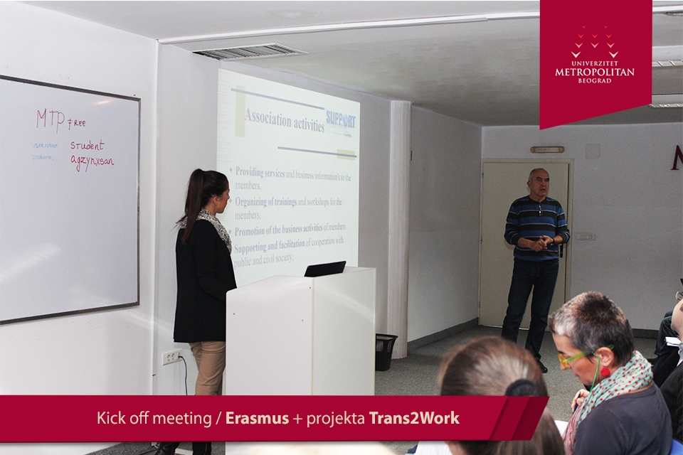 Na Metropolitan univerzitetu održava se kick off meeting Erasmus+ projekta Trans2Work ...